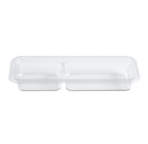 Placon : SC1-2-SnackCube-2-Compartment-shallow-Empty